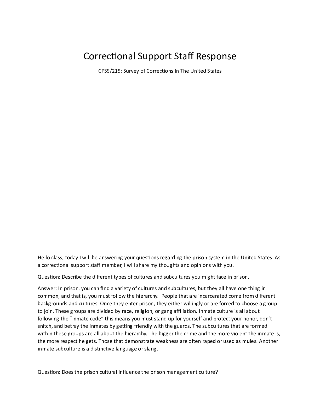 Correctional Support Staff Response.DO.docx Correctional Support Staff Response CPSS ...